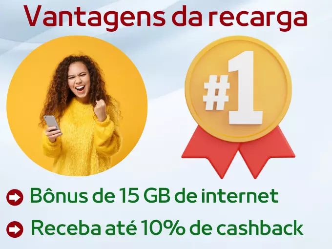 Recarga Claro Pix - Receba até 10% de cashback e 15 GB de bônus